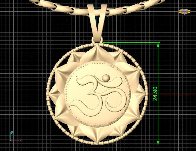 Ohm pendant Silver Gold Print 3D model 3D printable | CGTrader