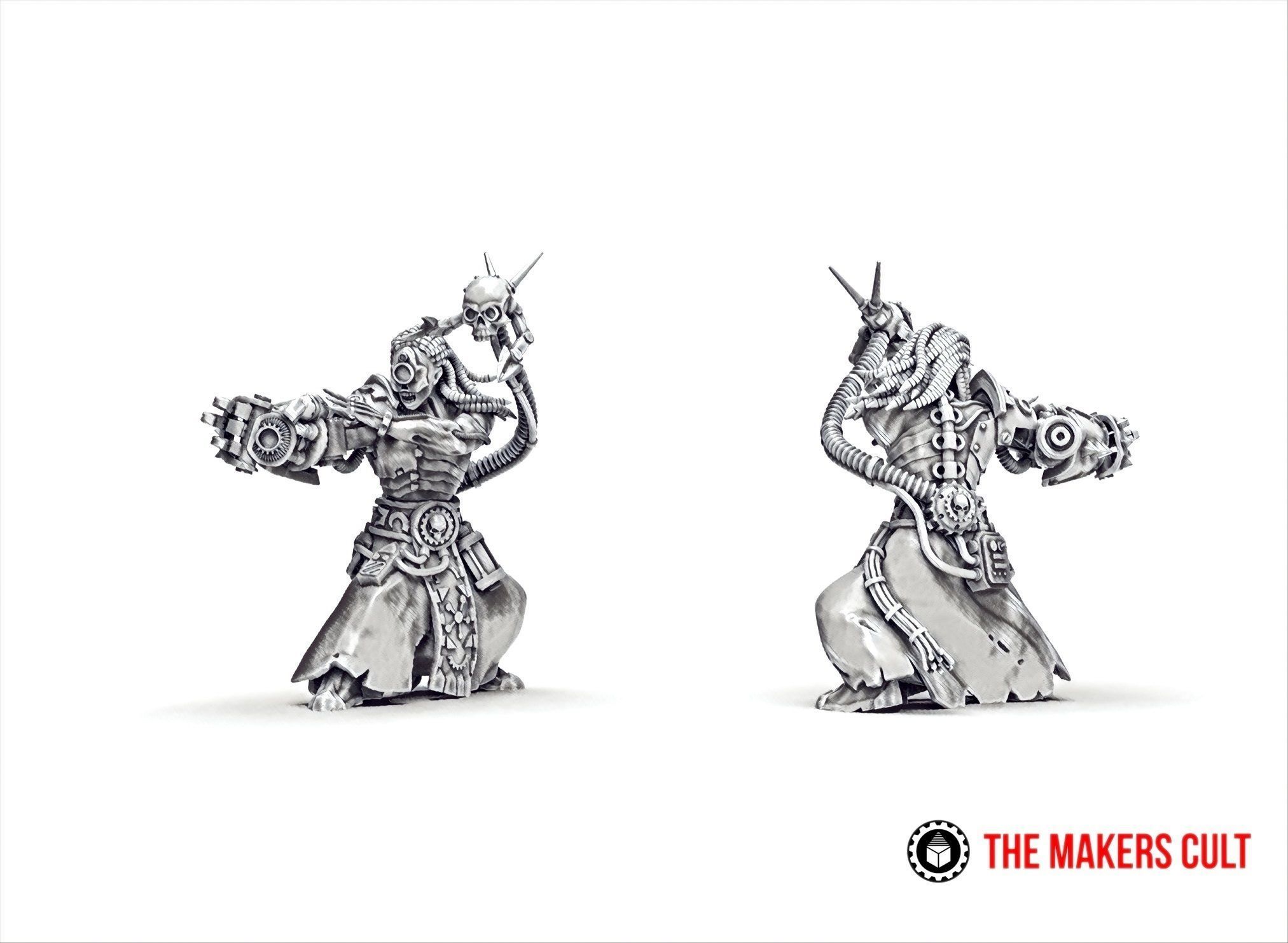 Dark Techno - Female Cybertechnic priest 3D model 3D printable | CGTrader