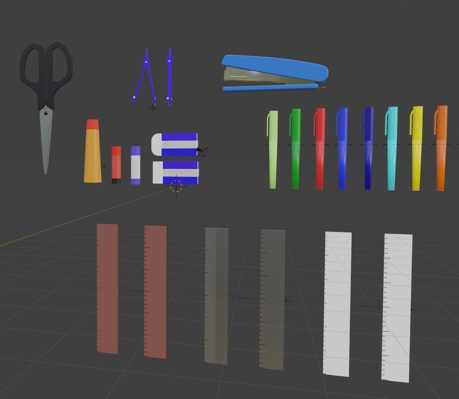 Stationery 3D model items 3D model | CGTrader