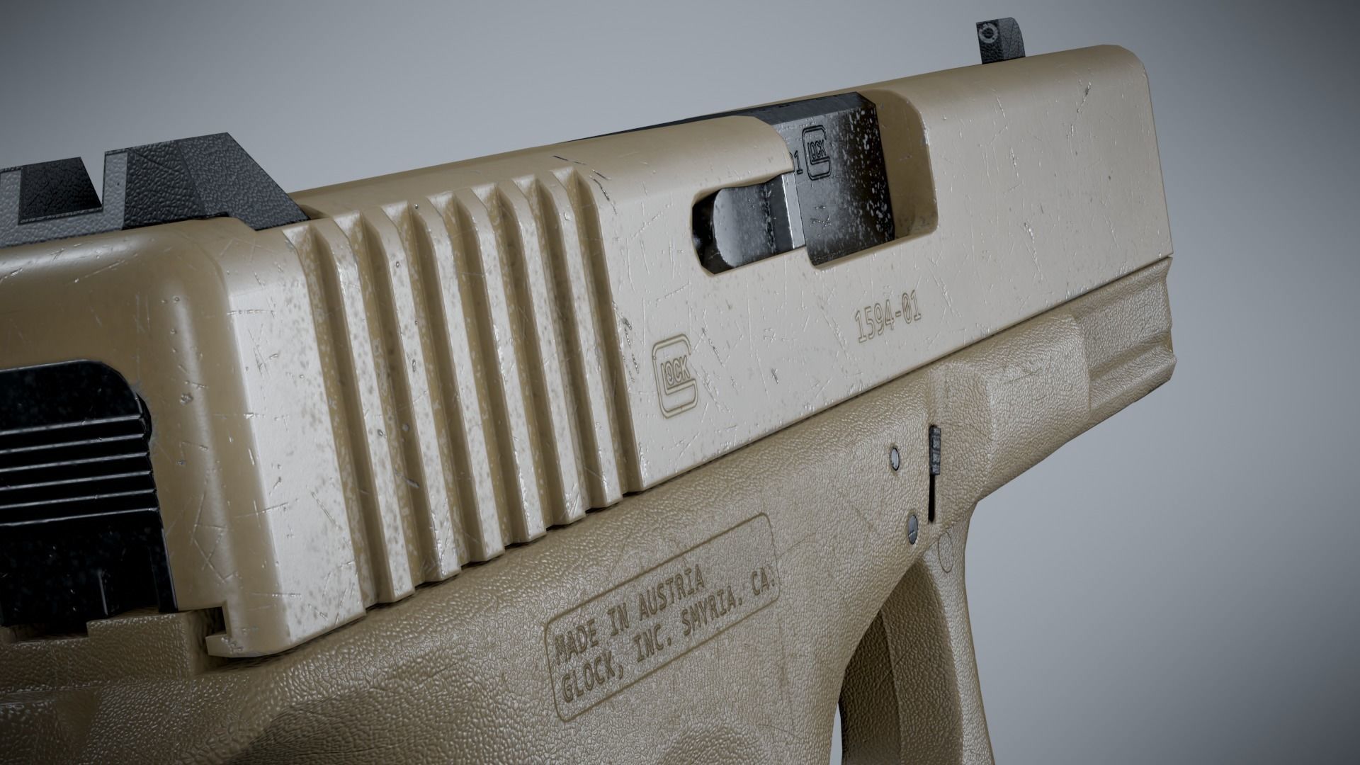 3D model Glock 19 Desert - Game Ready VR / AR / low-poly | CGTrader