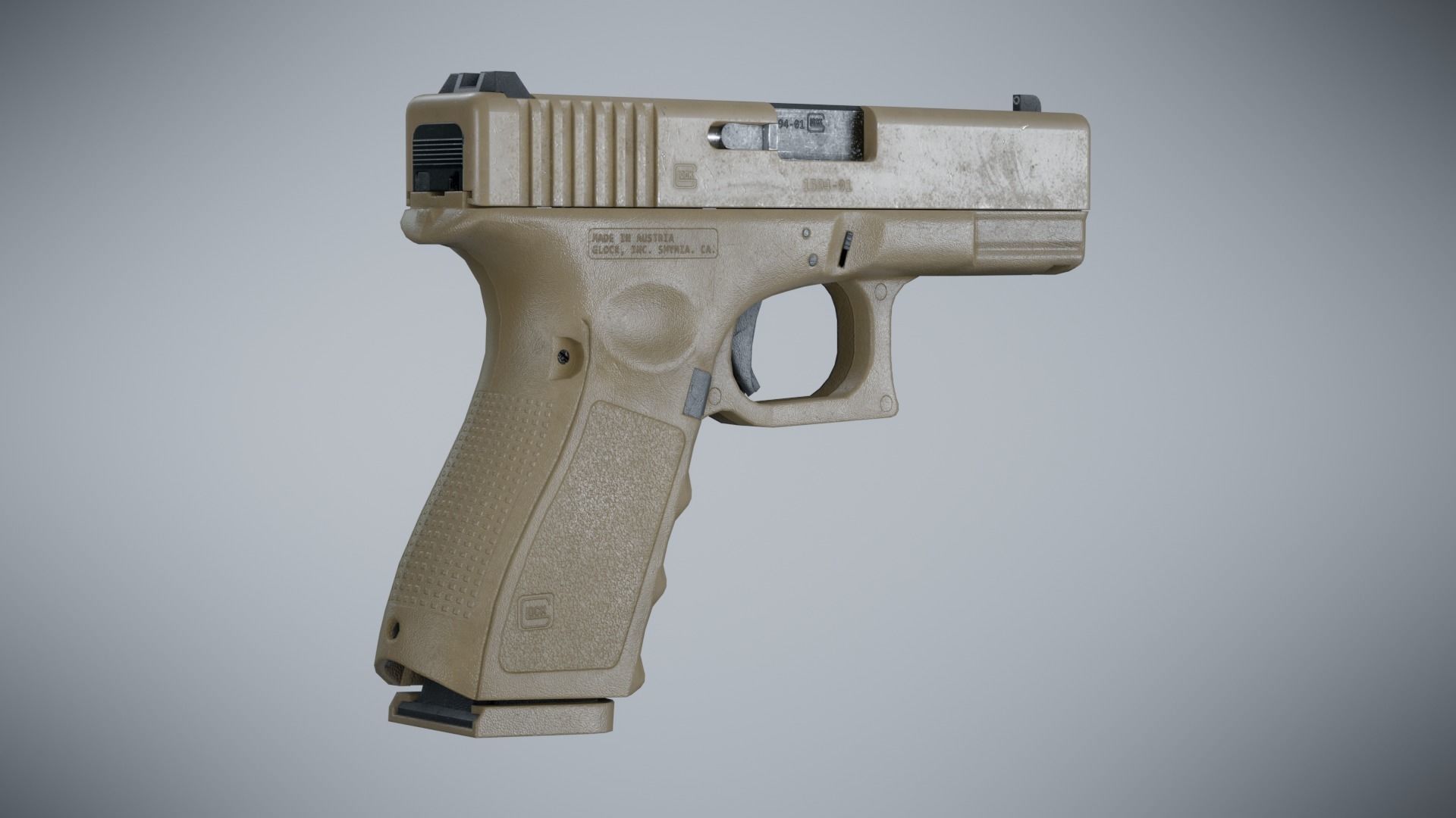 3D model Glock 19 Desert - Game Ready VR / AR / low-poly | CGTrader