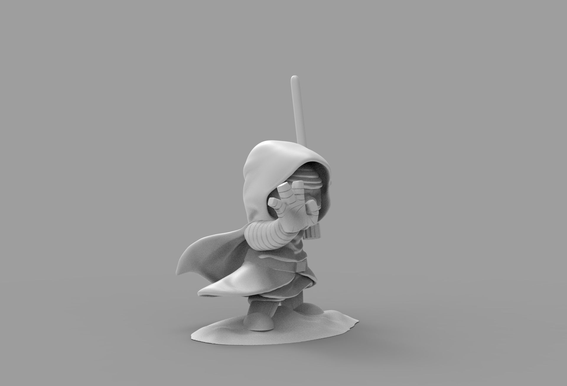 Star Wars Chibi Kylo Ren Sith With Light saber PRINTING DIORAMA 3D ...