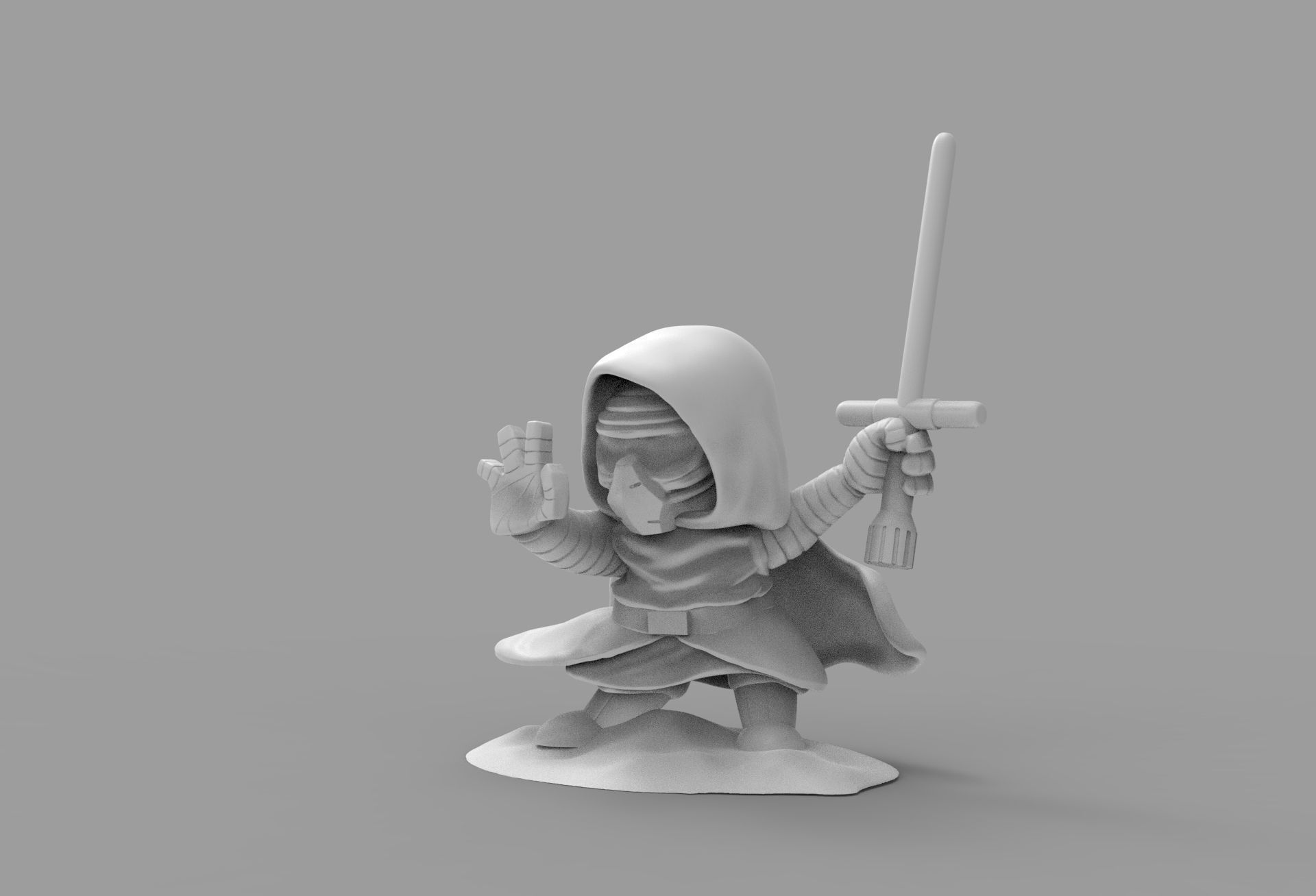 Star Wars Chibi Kylo Ren Sith With Light saber PRINTING DIORAMA 3D ...