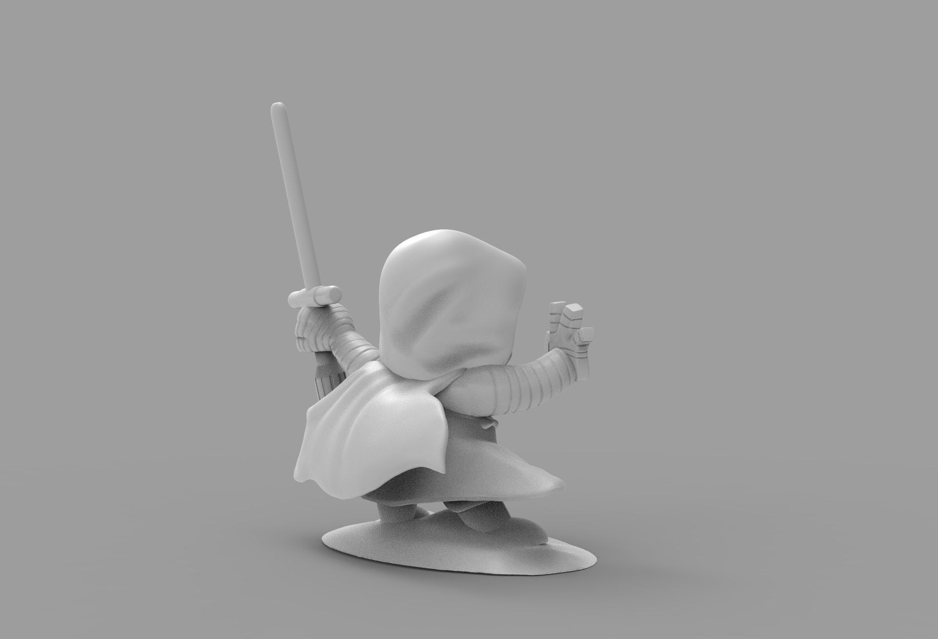 Star Wars Chibi Kylo Ren Sith With Light saber PRINTING DIORAMA 3D ...