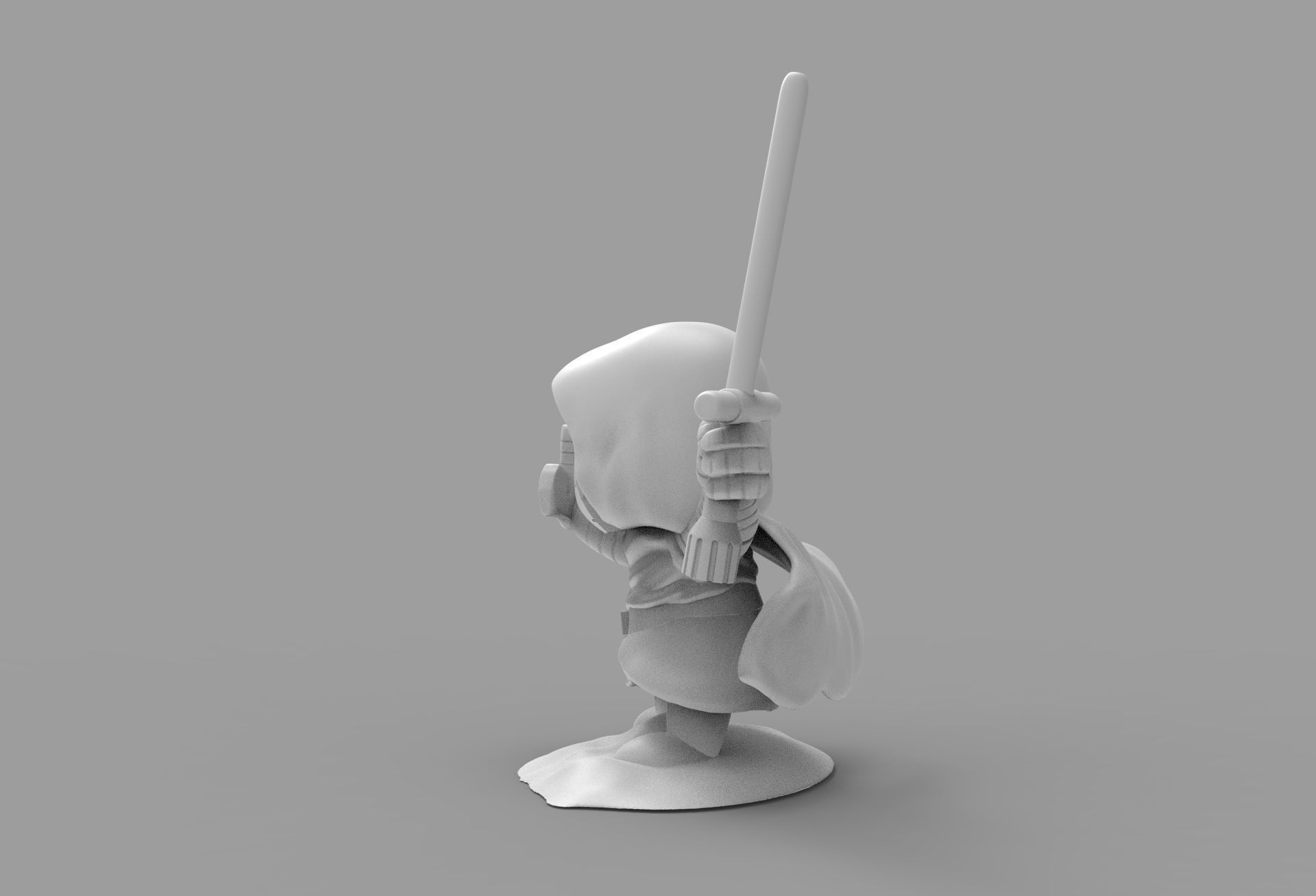 Star Wars Chibi Kylo Ren Sith With Light saber PRINTING DIORAMA 3D ...