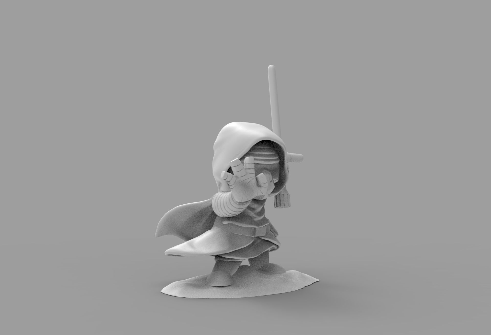 Star Wars Chibi Kylo Ren Sith With Light saber PRINTING DIORAMA 3D ...