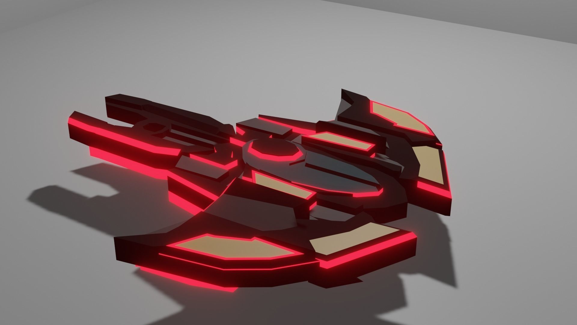 science friction neon space ship free 3D model | CGTrader