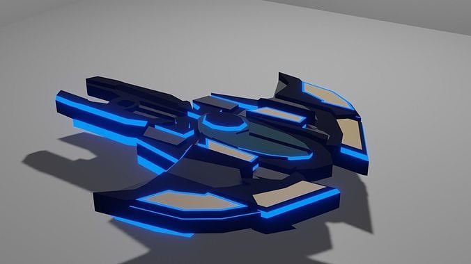 science friction neon space ship free 3D model | CGTrader