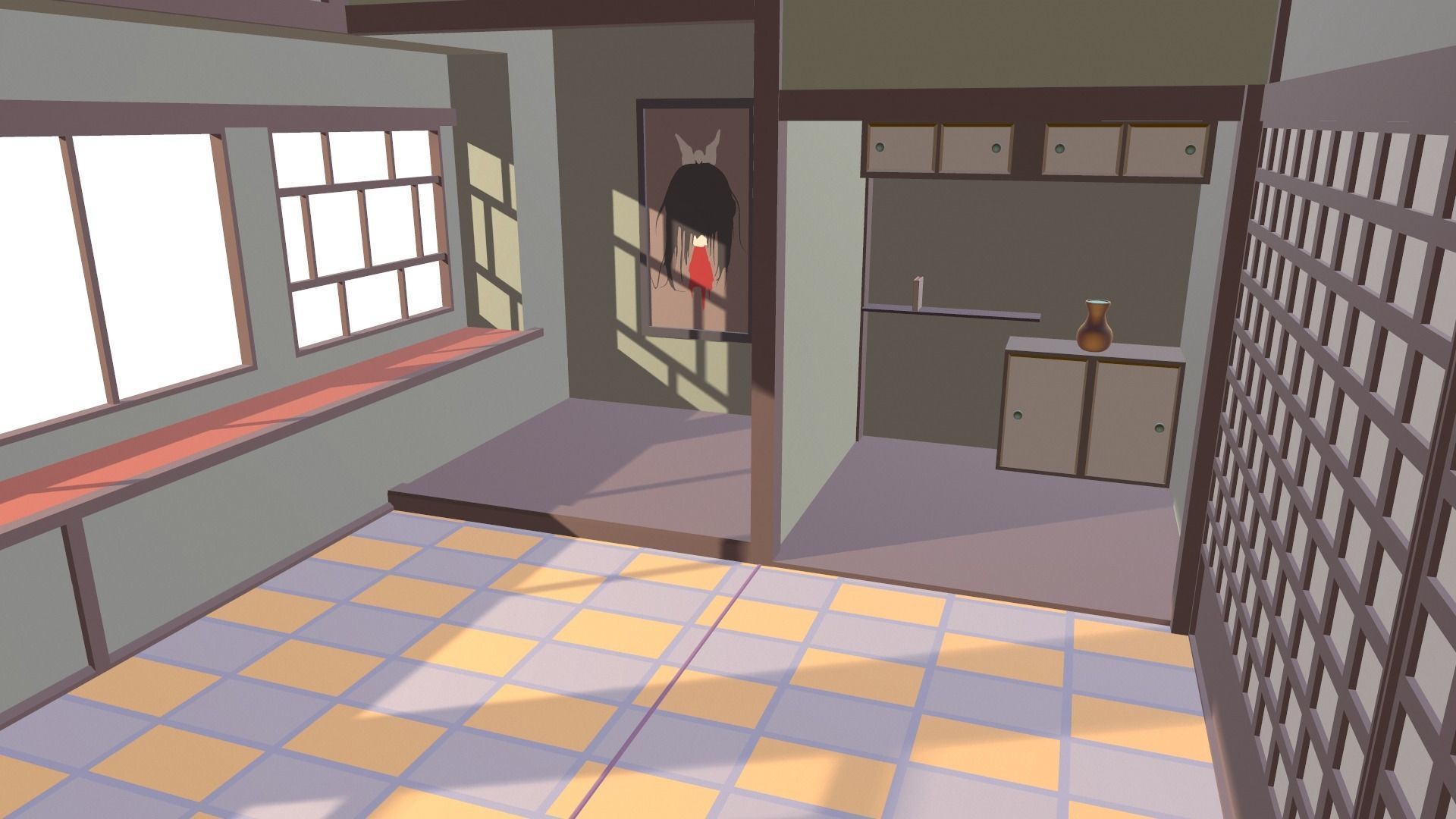 3D model Empty cartoon horror room VR / AR / low-poly | CGTrader