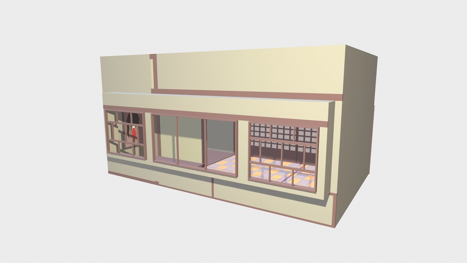 3D model Empty cartoon horror room VR / AR / low-poly | CGTrader