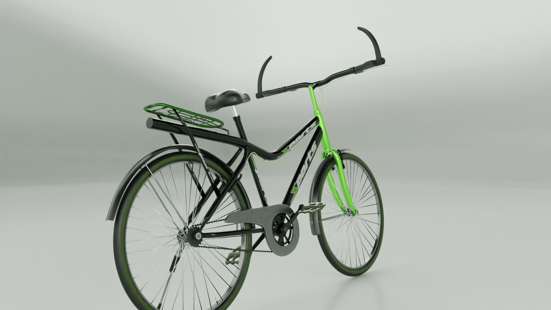 GREEN AND BLACK COLORED STUNNING SPORTS CYCLE 3D model | CGTrader