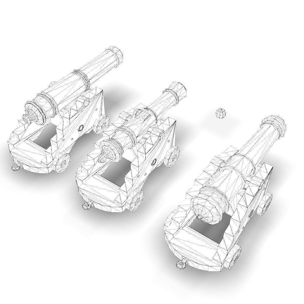 3D model Naval Cannons VR / AR / low-poly | CGTrader