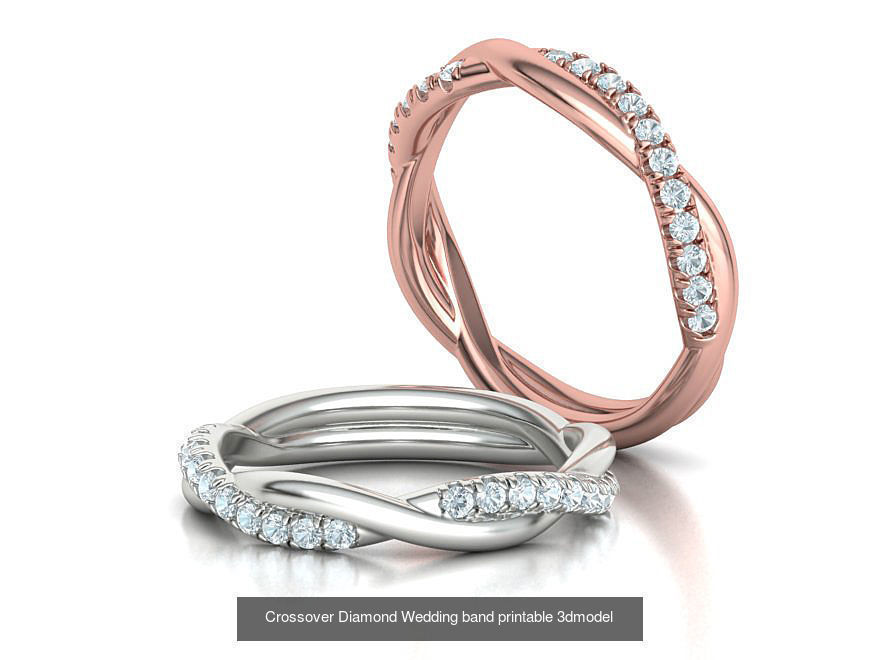 Crossover Rings Bridal Set 1Ct Engagement ring 3dmodels 3D Model ...