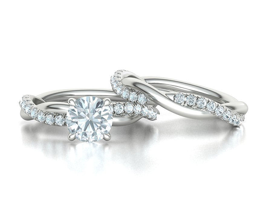 Crossover Rings Bridal Set 1Ct Engagement ring 3dmodels 3D Model ...