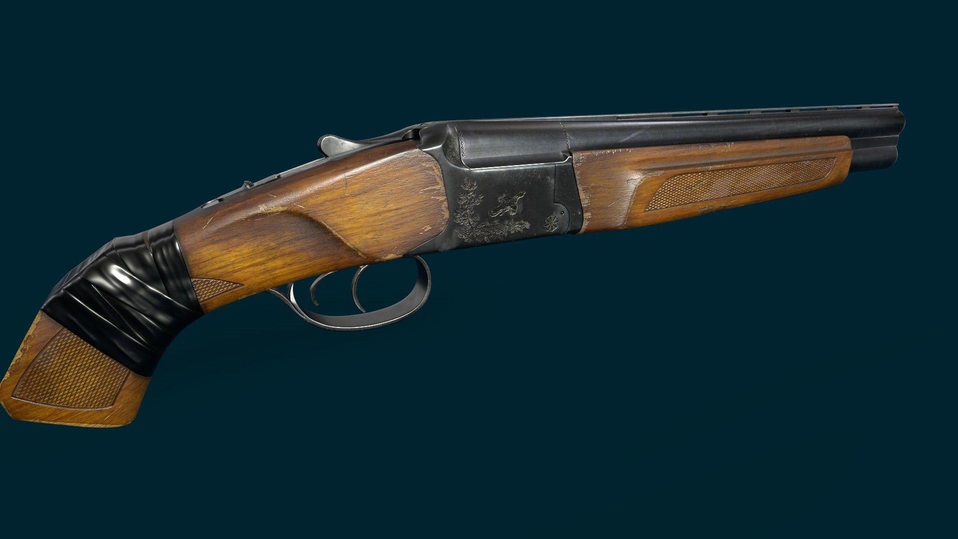 3D model Sawn-off shotgun Double Barrel Izh 12 gauge game ready VR / AR / low-poly | CGTrader