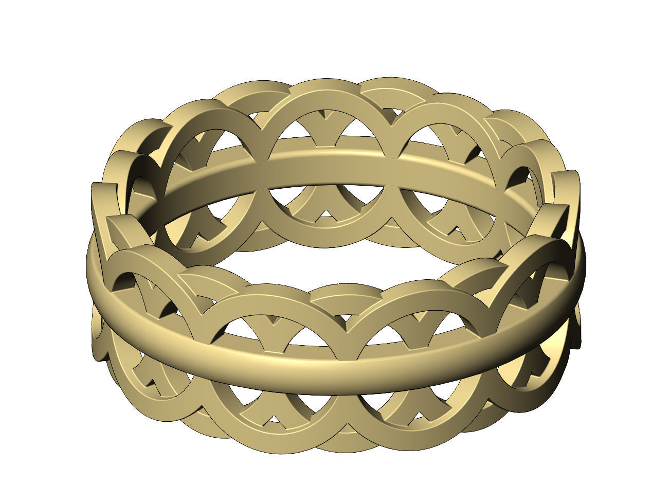 Double row Celtic arch pattern band 3D model 3D printable | CGTrader