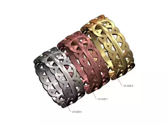 Double row Celtic arch pattern band 3D model 3D printable | CGTrader