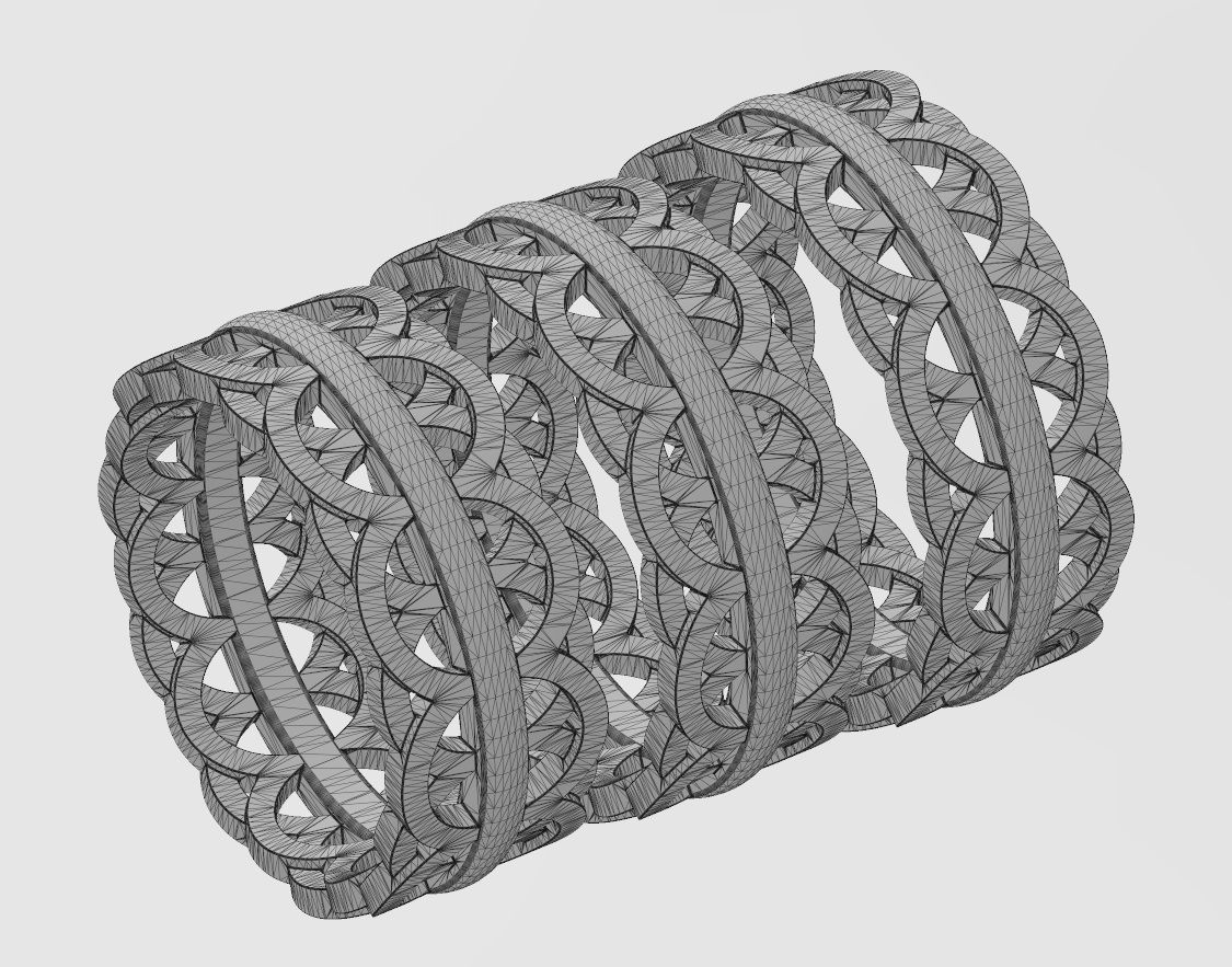 Double row Celtic arch pattern band 3D model 3D printable | CGTrader