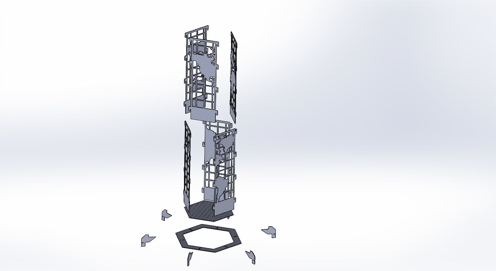 World Map Dxf For Cnc Dxf laser cutting and Step format 3d 3D model 3D ...