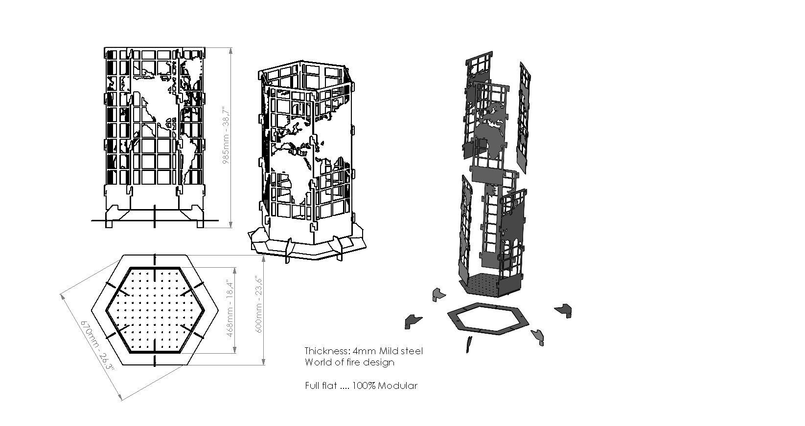 World Map Dxf For Cnc Dxf laser cutting and Step format 3d 3D model 3D ...