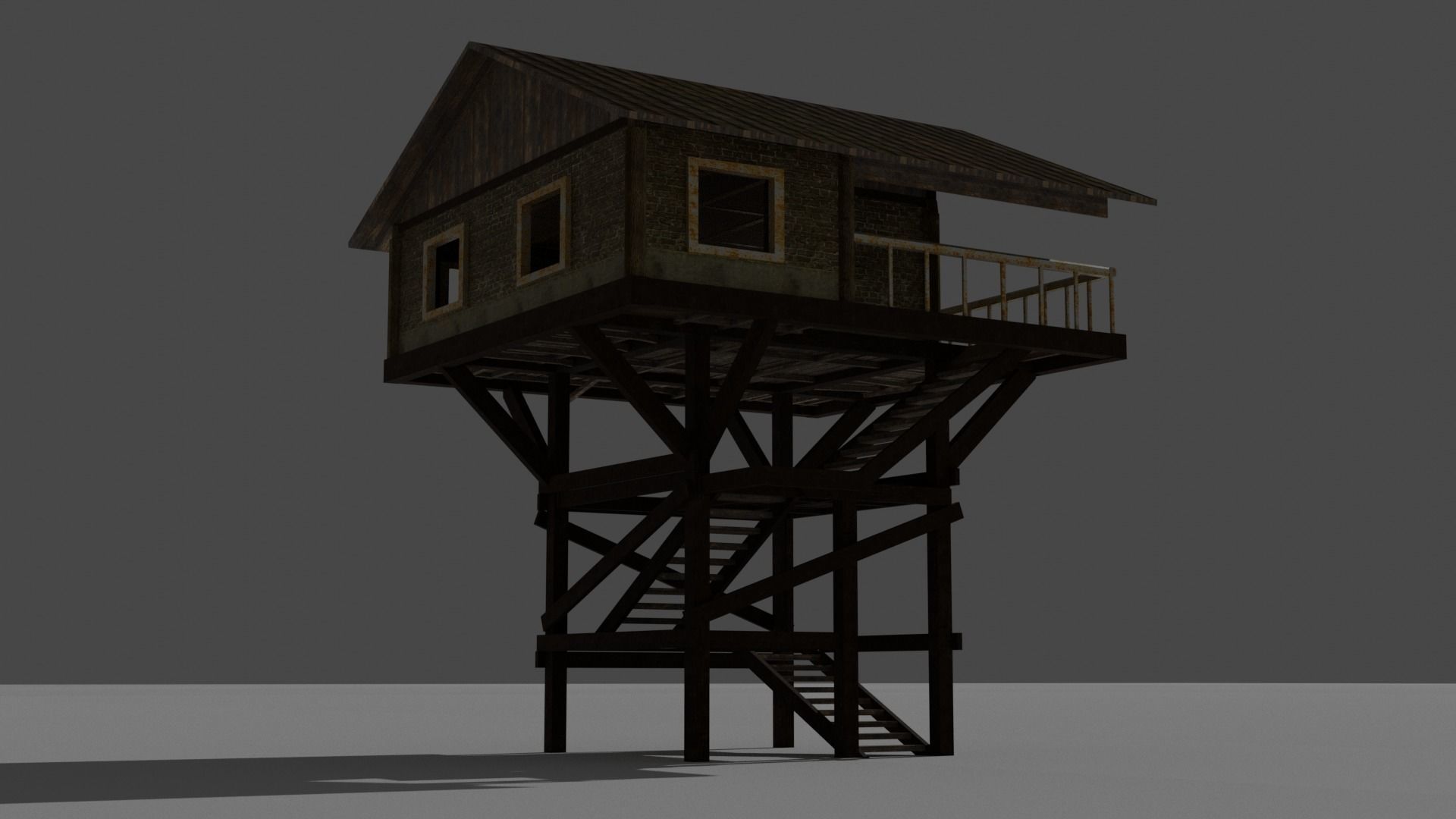Forest Watch Tower free VR / AR / low-poly 3D model | CGTrader