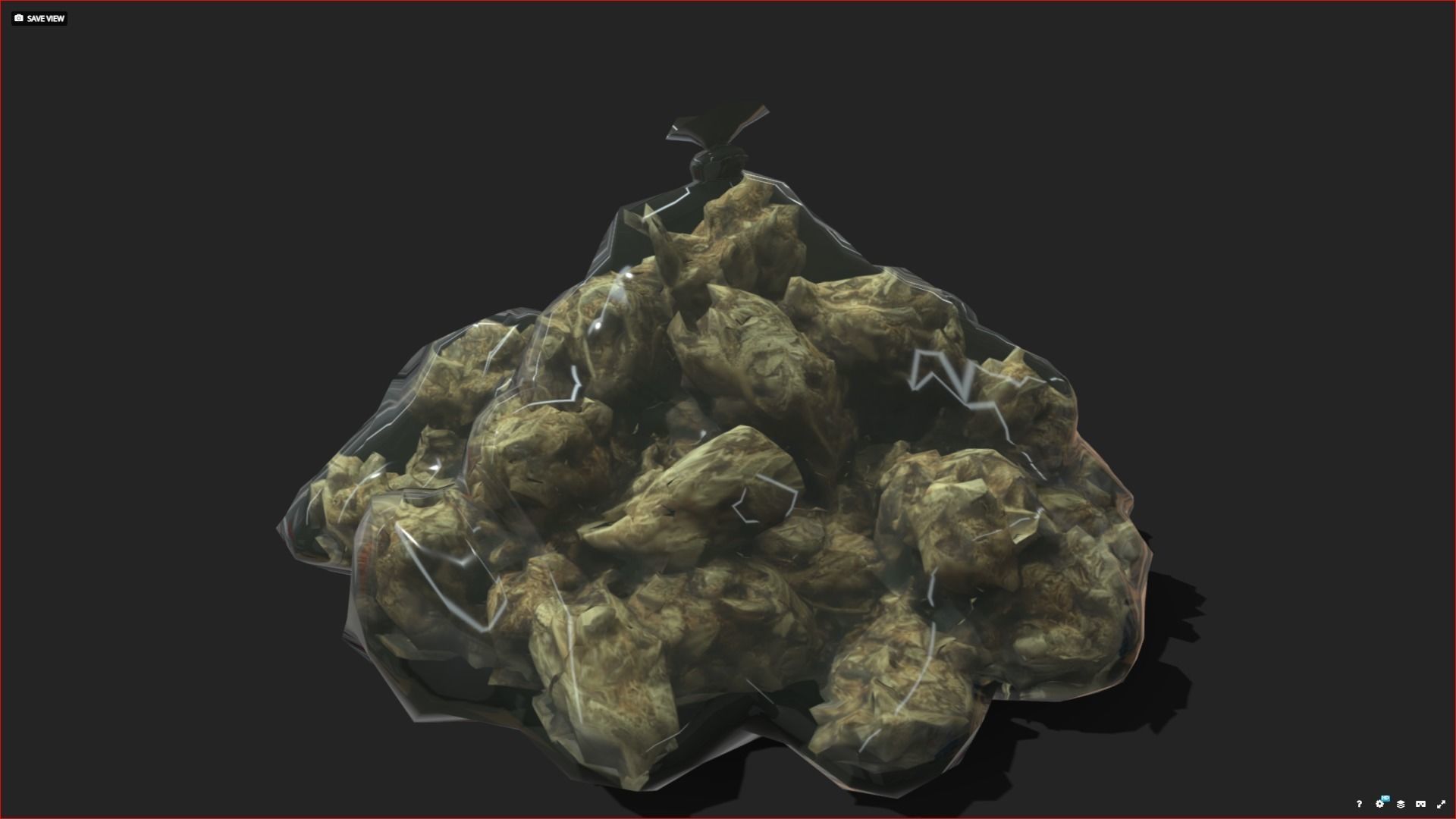 3D model Low Poly Large Weed Pouch VR / AR / low-poly | CGTrader