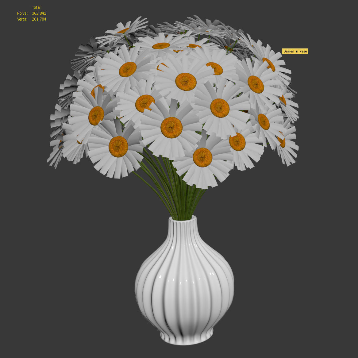 Chamomile in vase 3D model | CGTrader