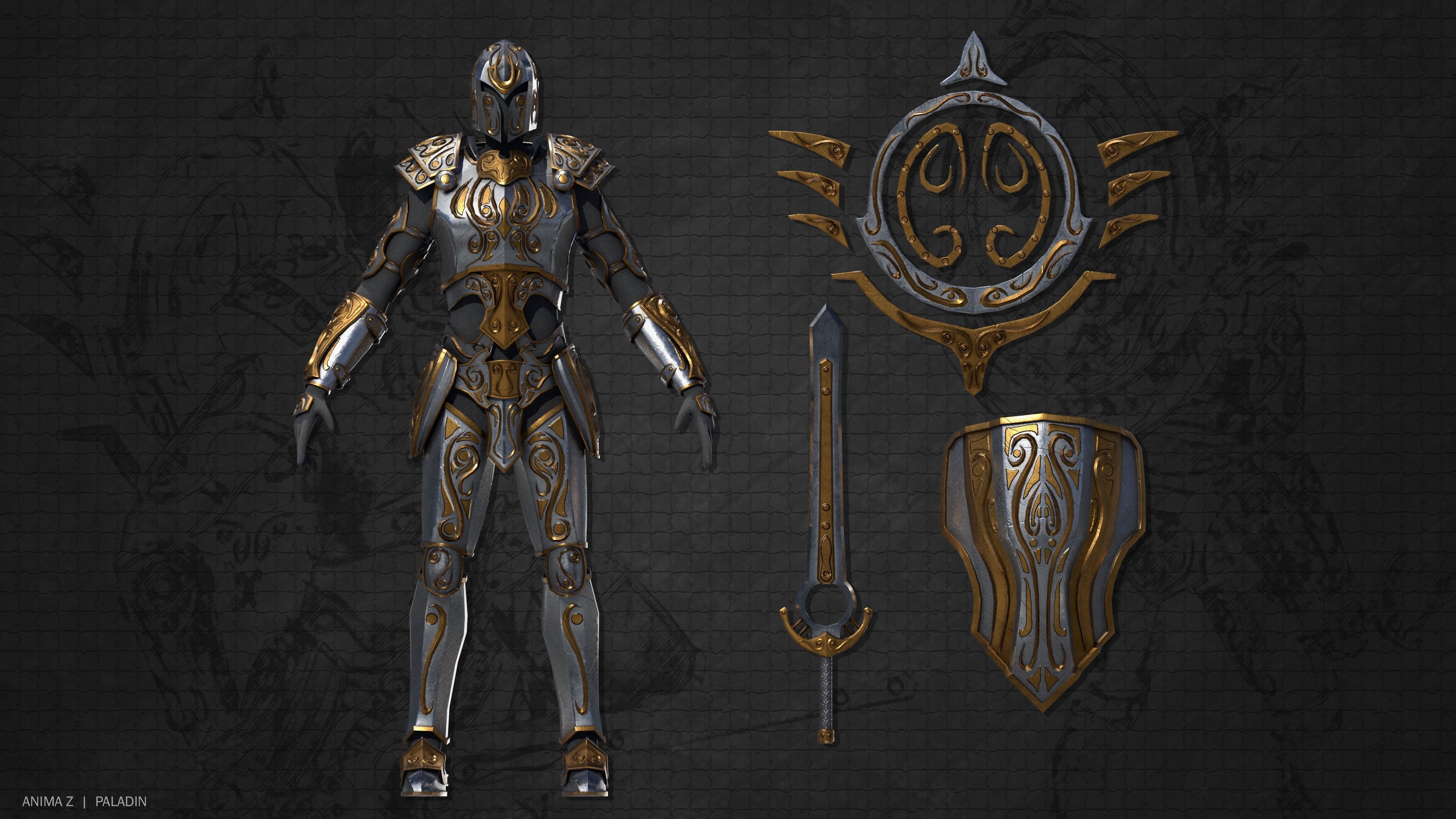 3D model Paladin armored knight VR / AR / low-poly | CGTrader