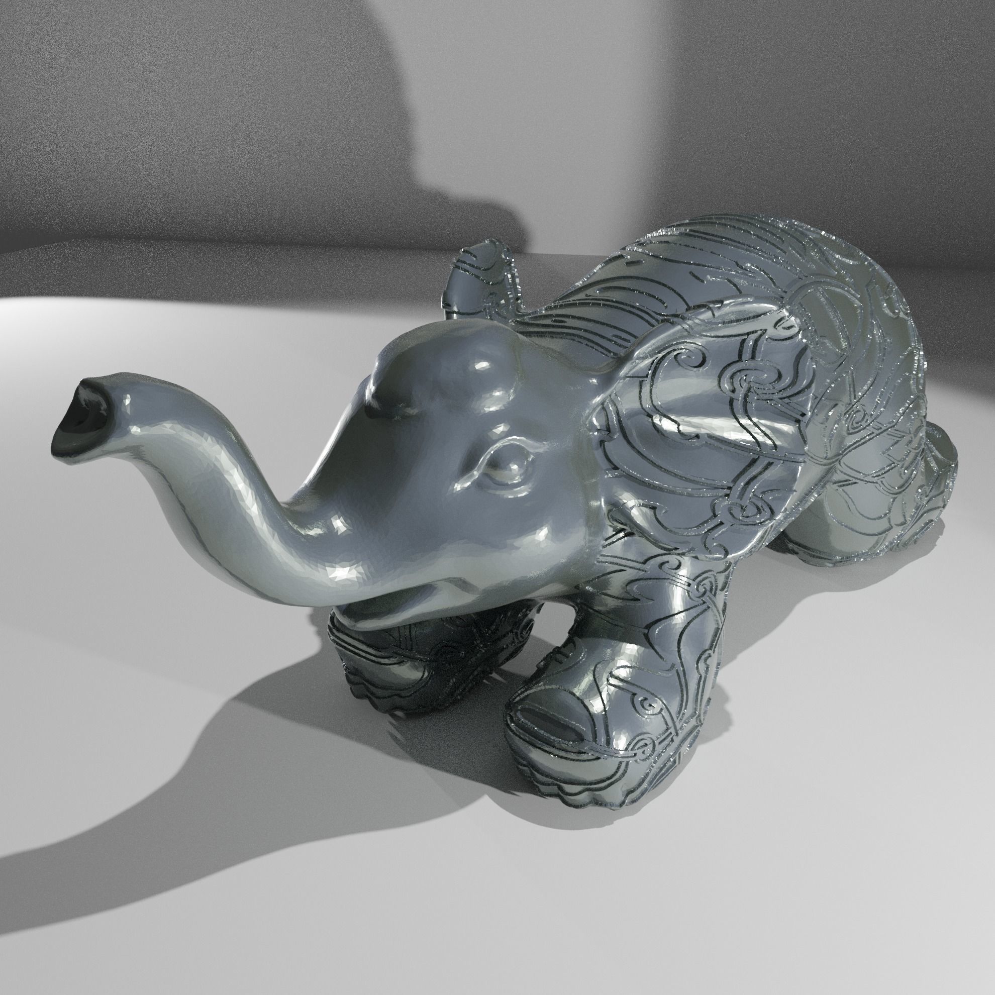 elephant motif 3D model 3D printable | CGTrader