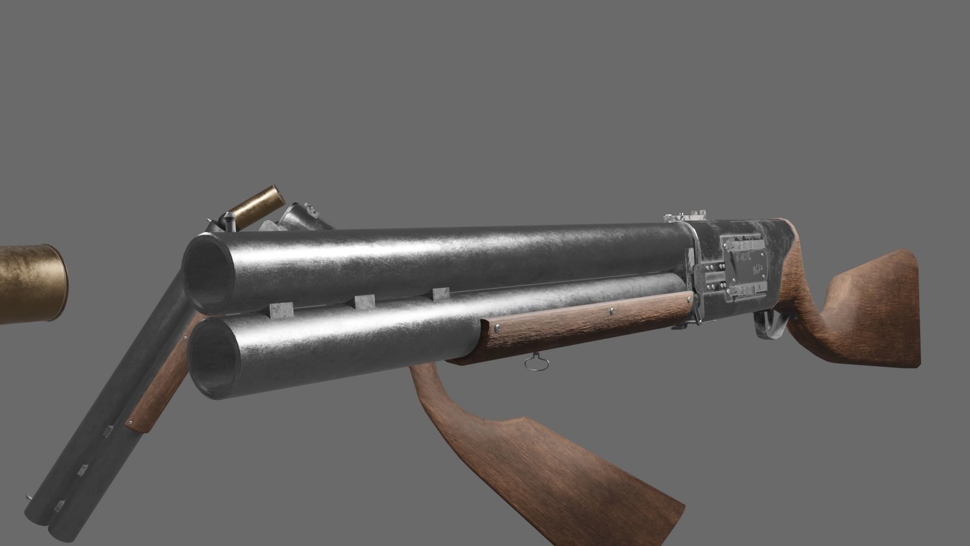 two-barrel grenade launcher free 3D model | CGTrader