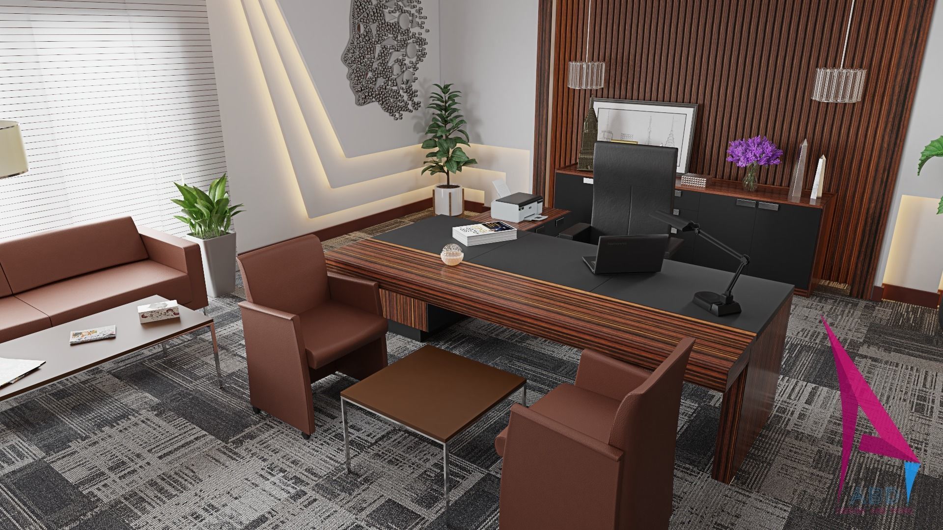 Office Interior design Blender Cycles 3d Scene 3D model | CGTrader