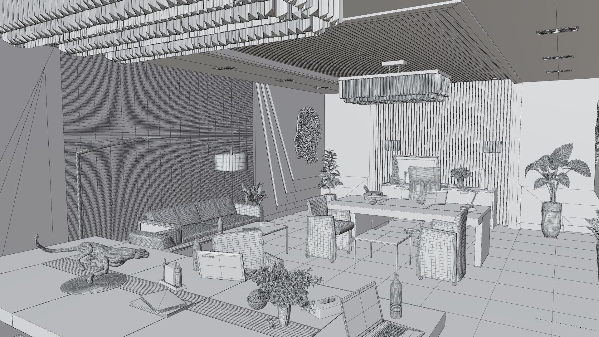 Office Interior design Blender Cycles 3d Scene 3D model | CGTrader