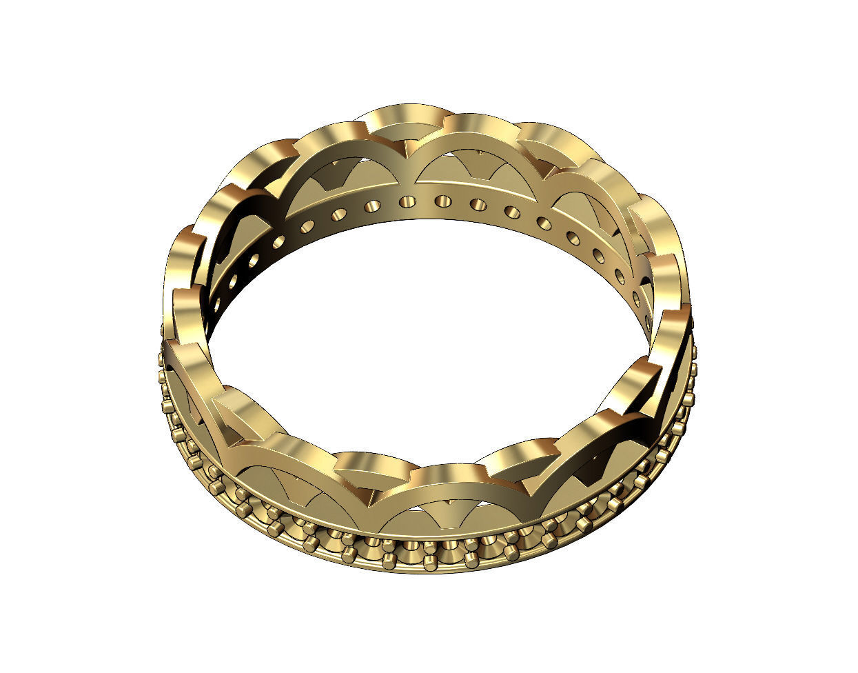 Diamond celtic arch band US sizes 6 7 8 3D model 3D printable | CGTrader