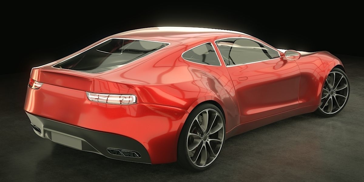 Generic concept sports car with rig and full interior 3D model animated ...