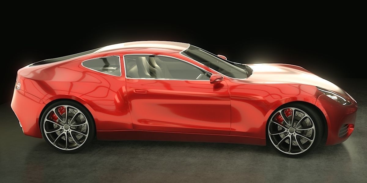 Generic concept sports car with rig and full interior 3D model animated ...