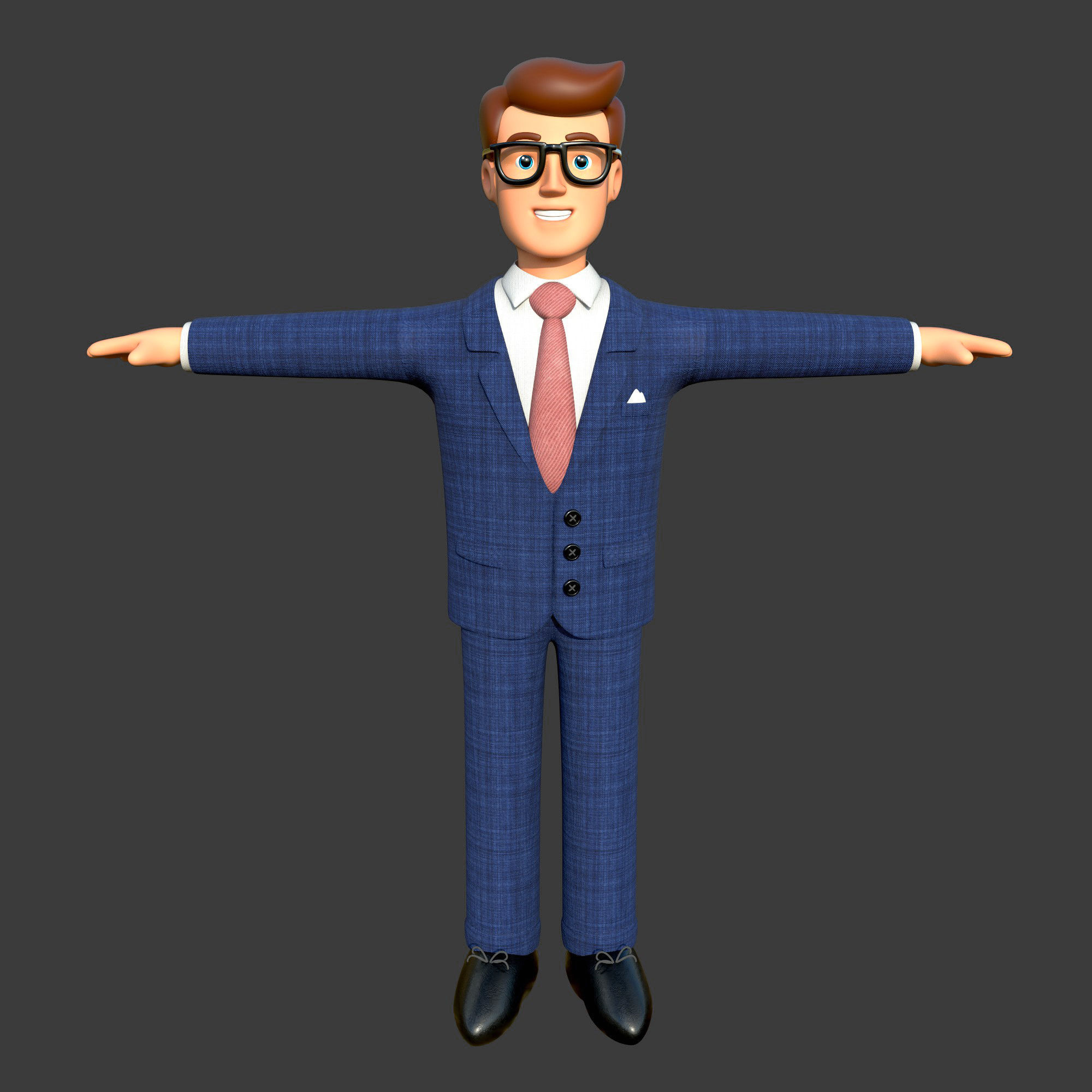 Manager cartoon businessman 3D model | CGTrader
