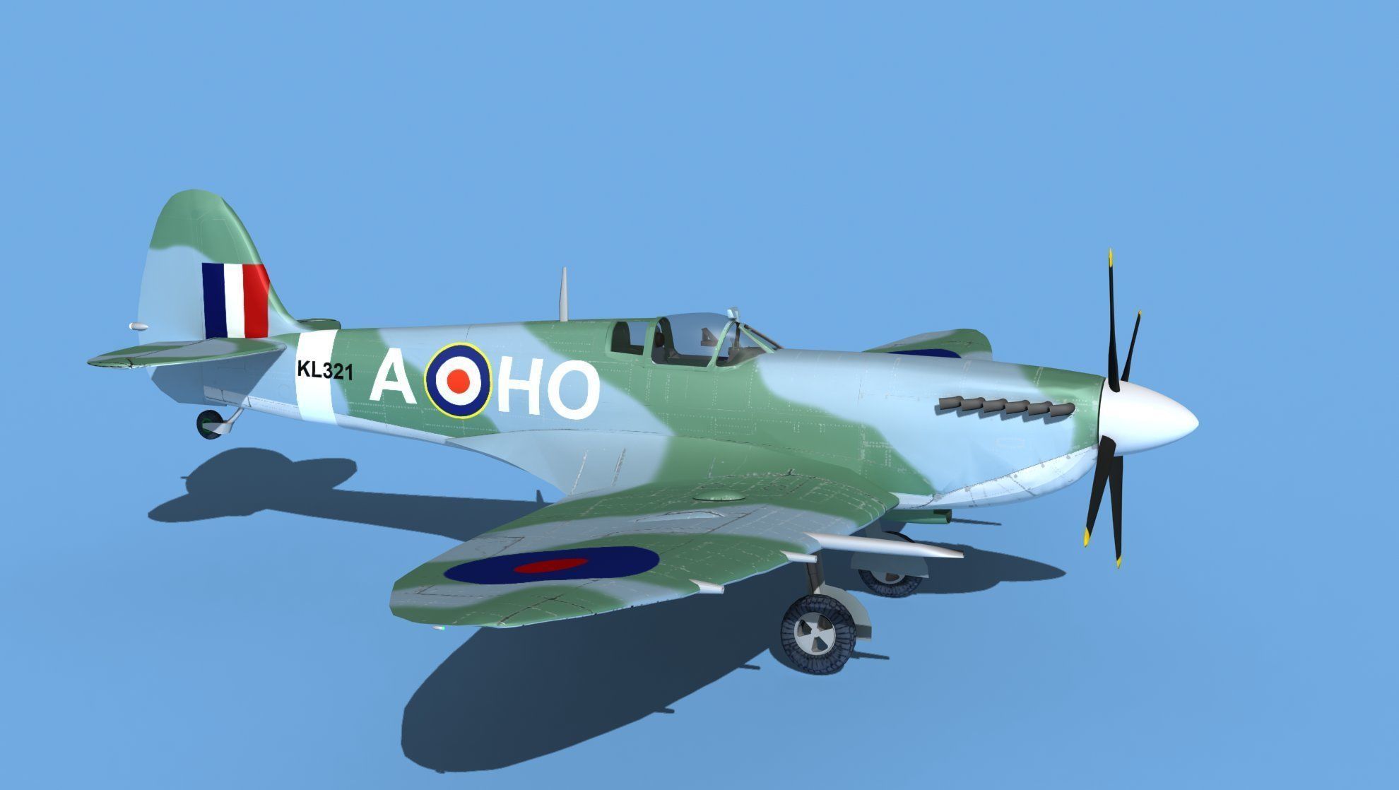 Supermarine Spitfire Mk IXb V01 3D model animated rigged | CGTrader
