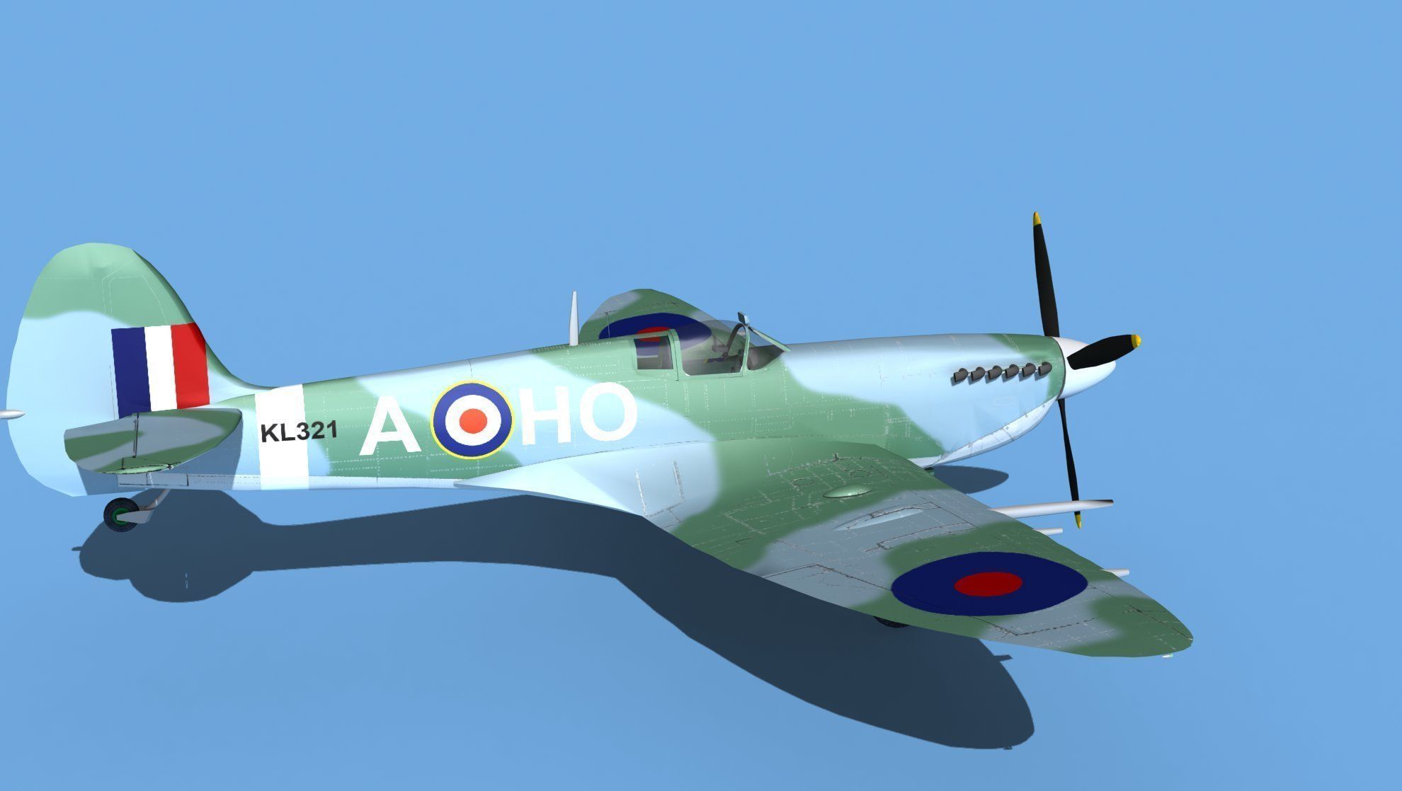 Supermarine Spitfire Mk IXb V01 3D model animated rigged | CGTrader