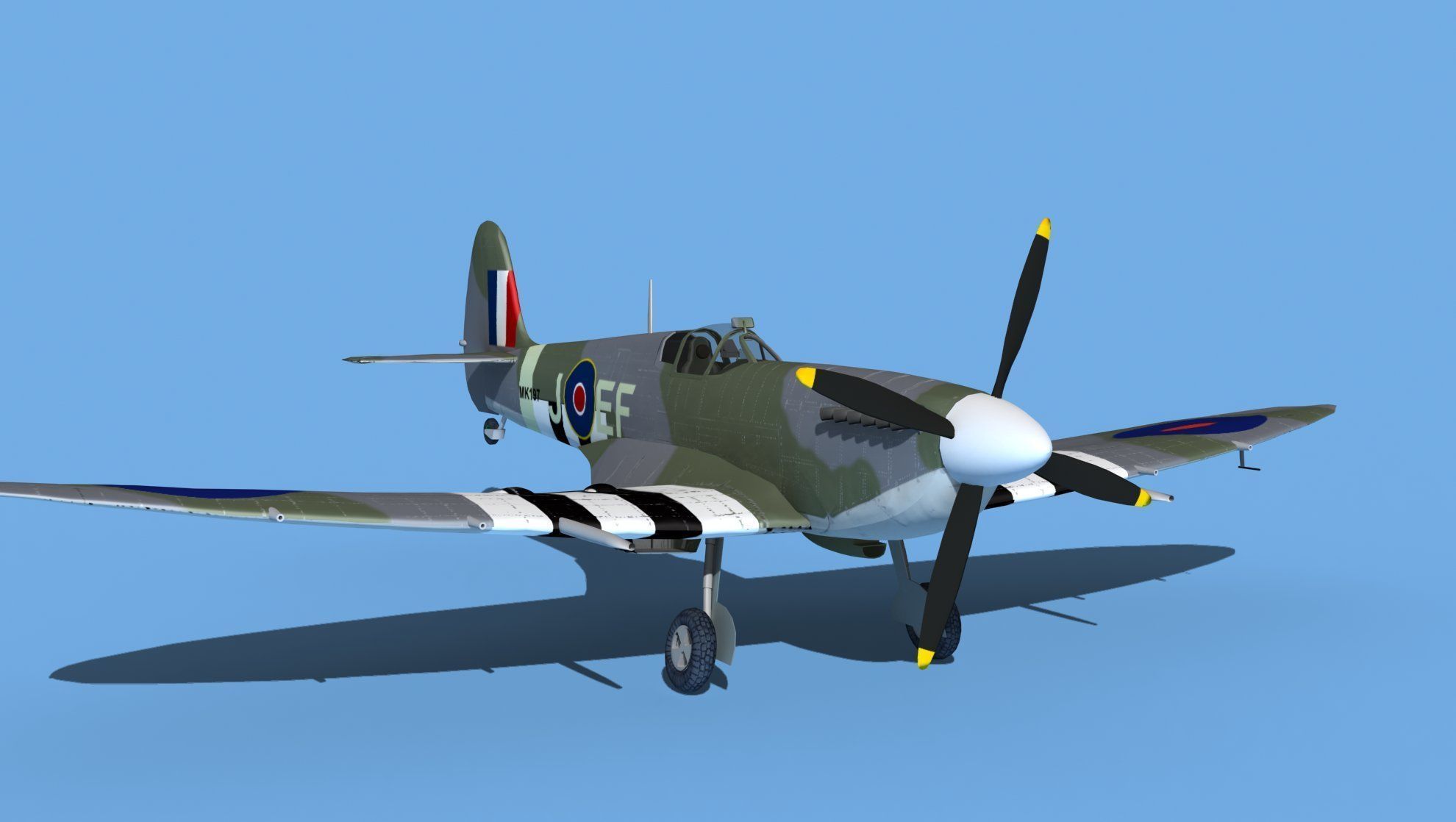 Supermarine Spitfire Mk IXb V02 3D model animated rigged | CGTrader