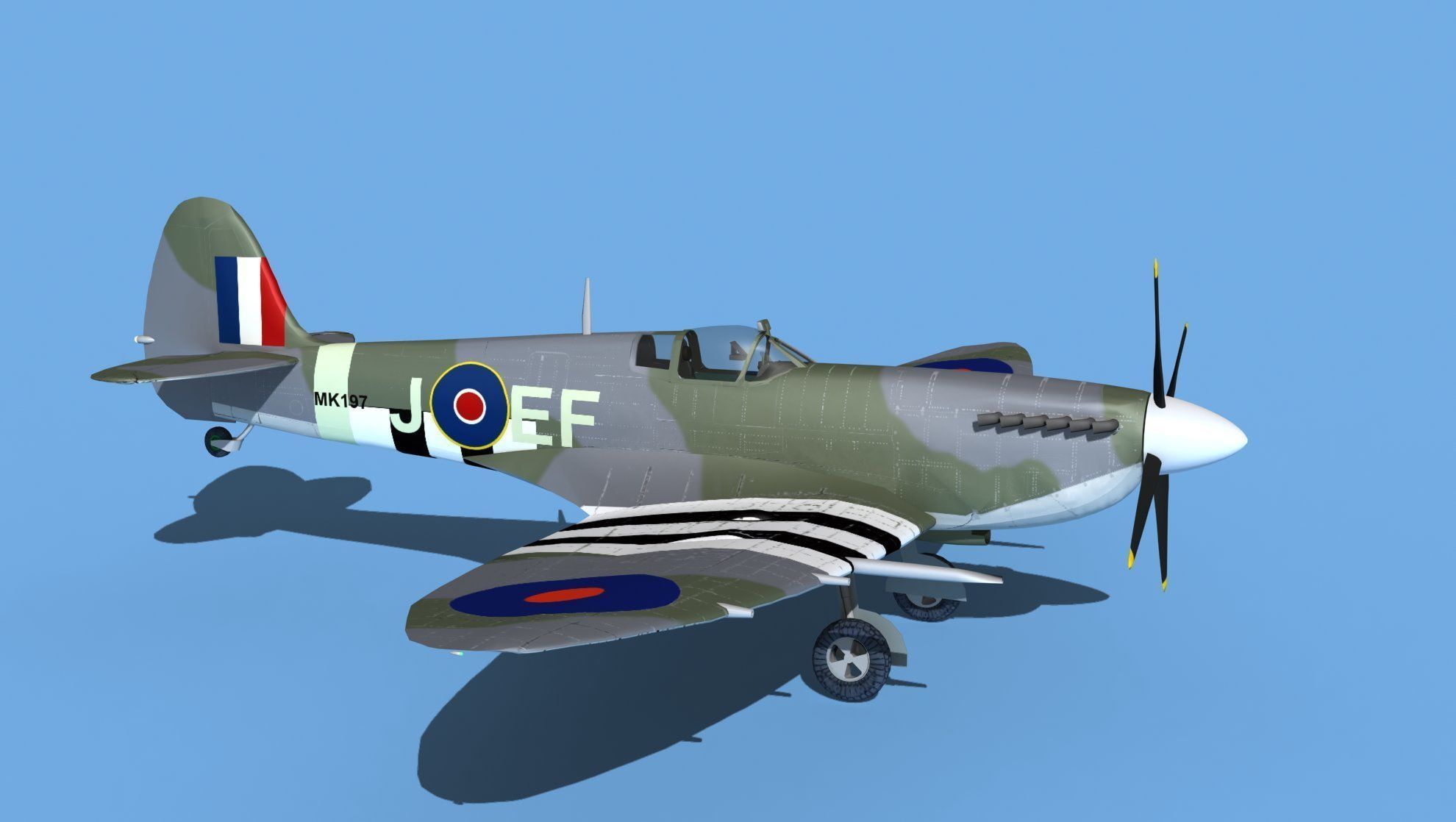 Supermarine Spitfire Mk IXb V02 3D model animated rigged | CGTrader