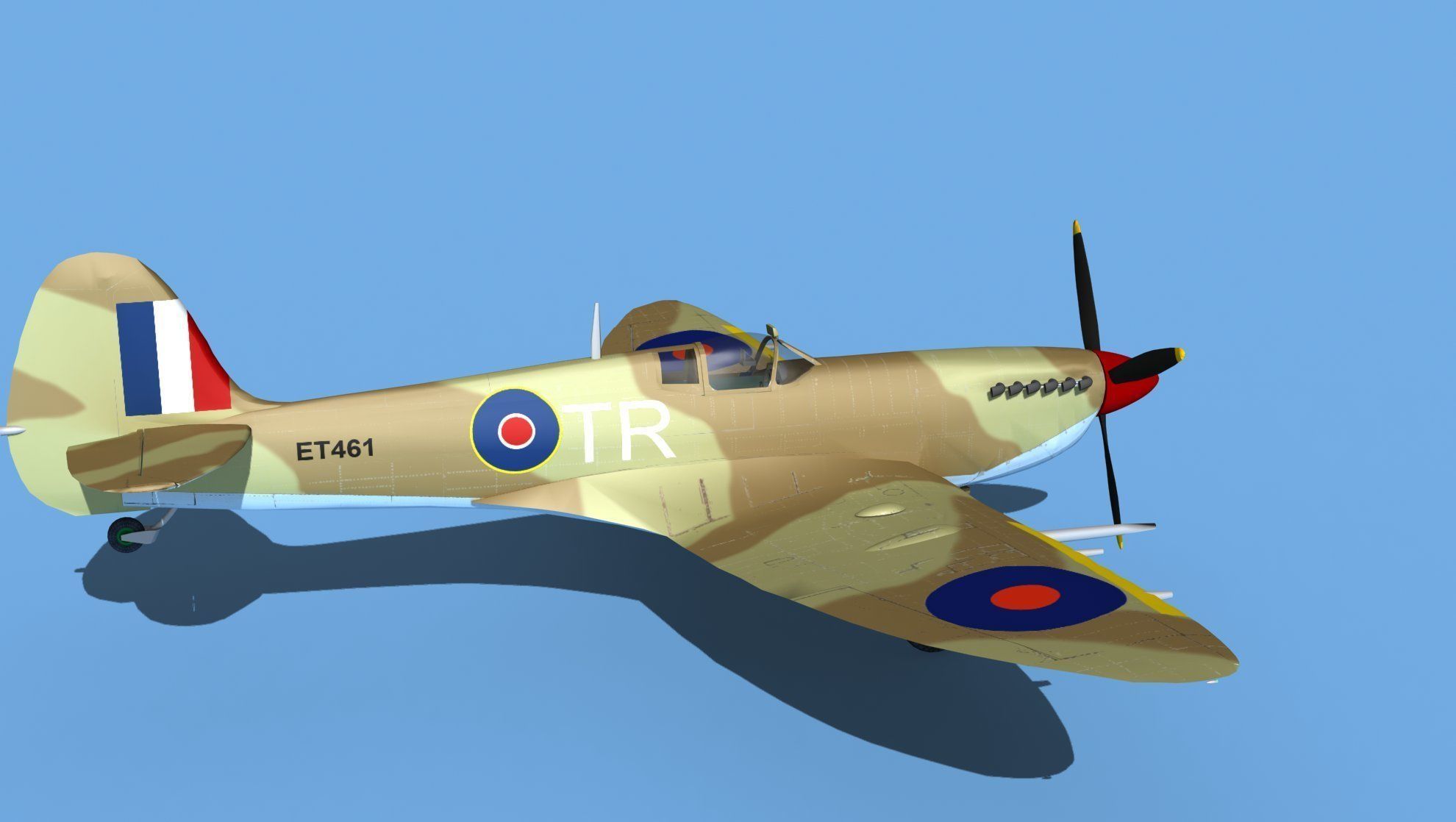 Supermarine Spitfire Mk IXb V04 3D model animated rigged | CGTrader