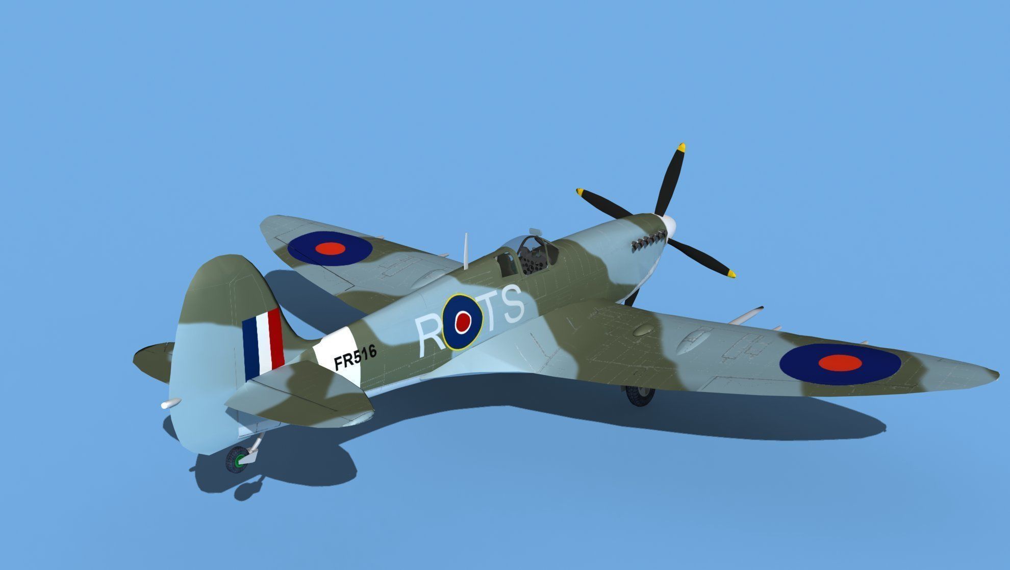 Supermarine Spitfire Mk IXb V06 3D model animated rigged | CGTrader