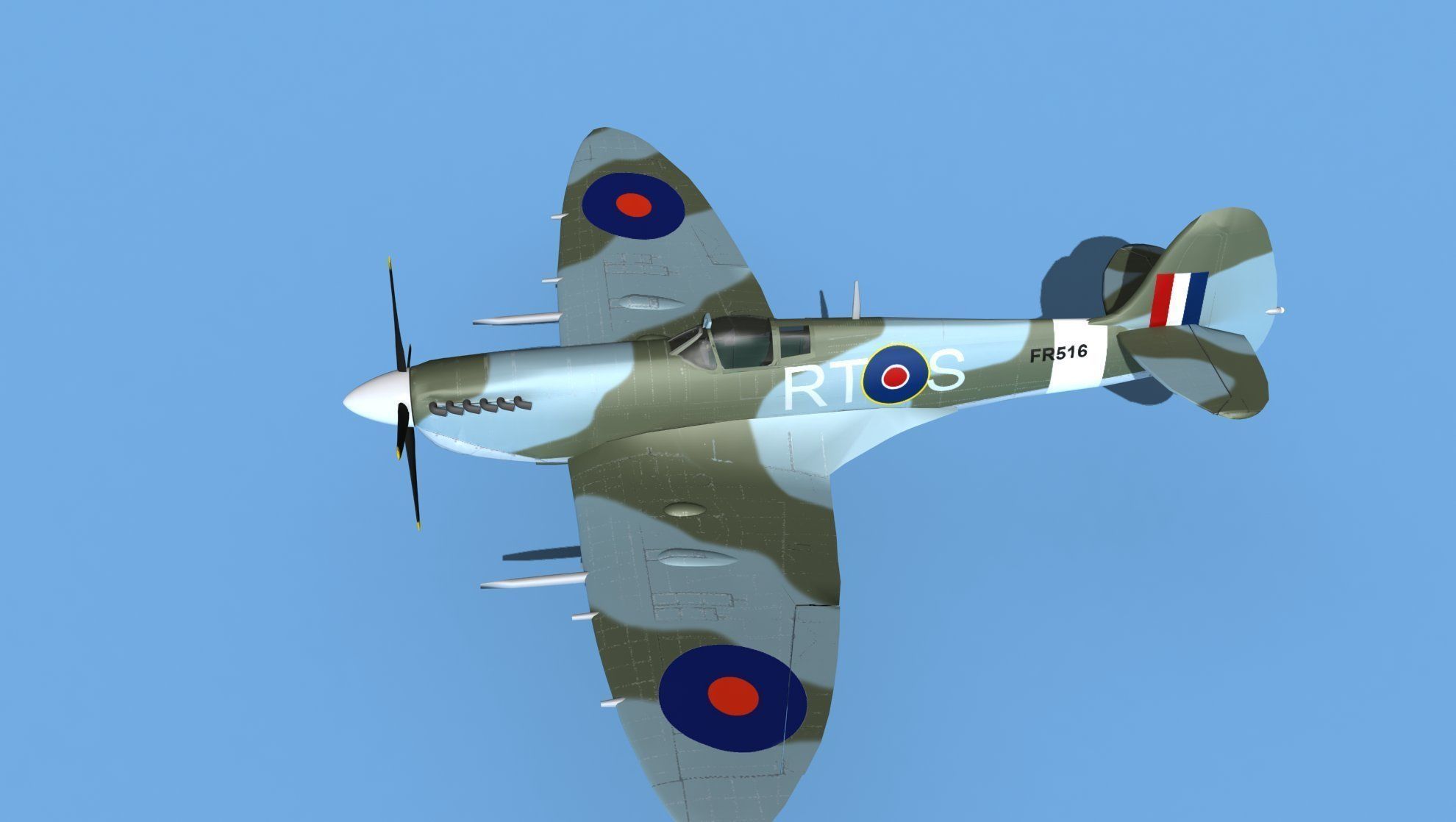 Supermarine Spitfire Mk IXb V06 3D model animated rigged | CGTrader