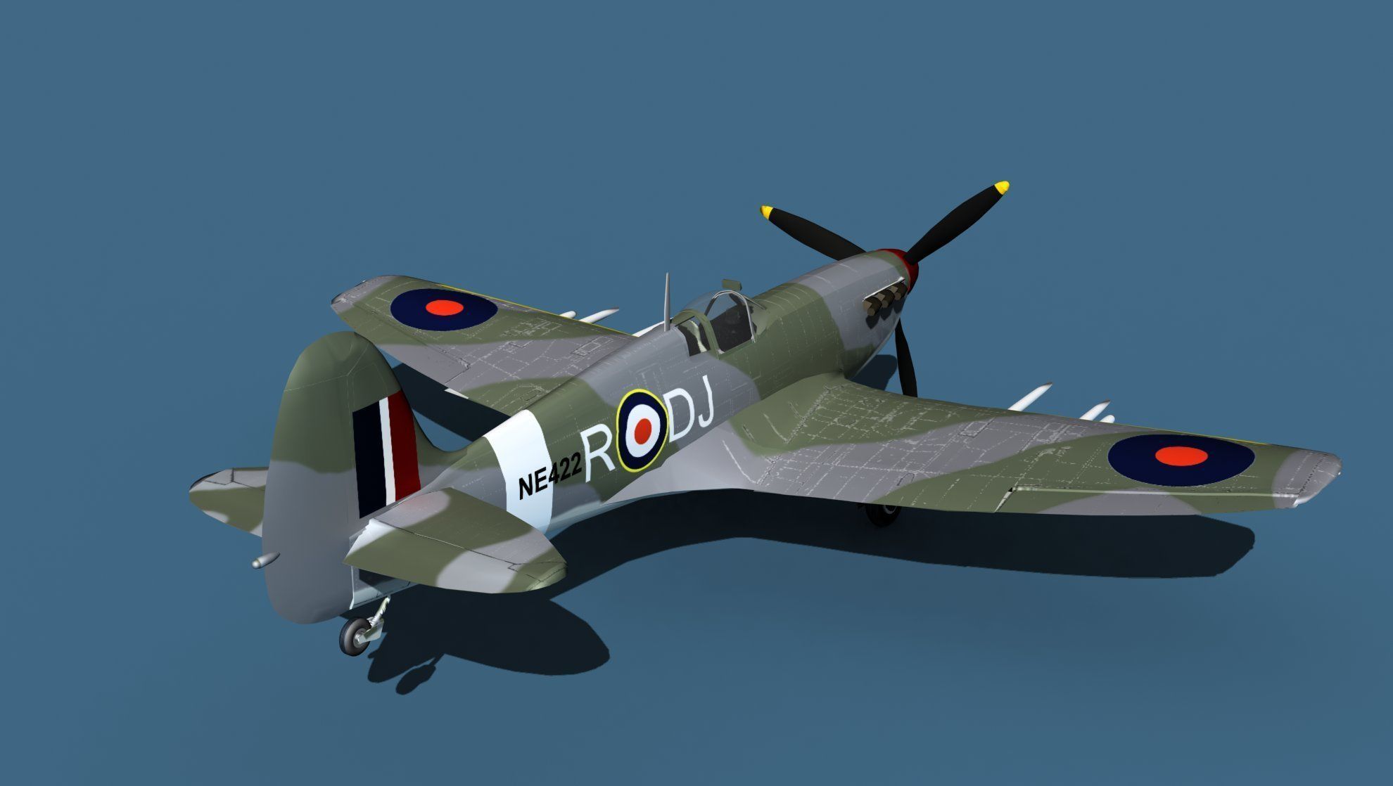 Supermarine Spitfire Mk5C V04 RAF 3D model animated rigged | CGTrader
