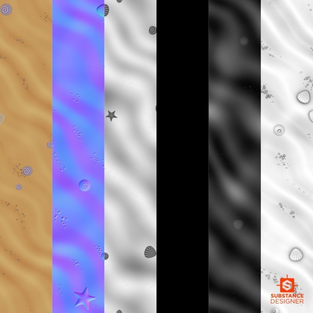 Procedural Stylized Sand with Underwater switch Texture | CGTrader