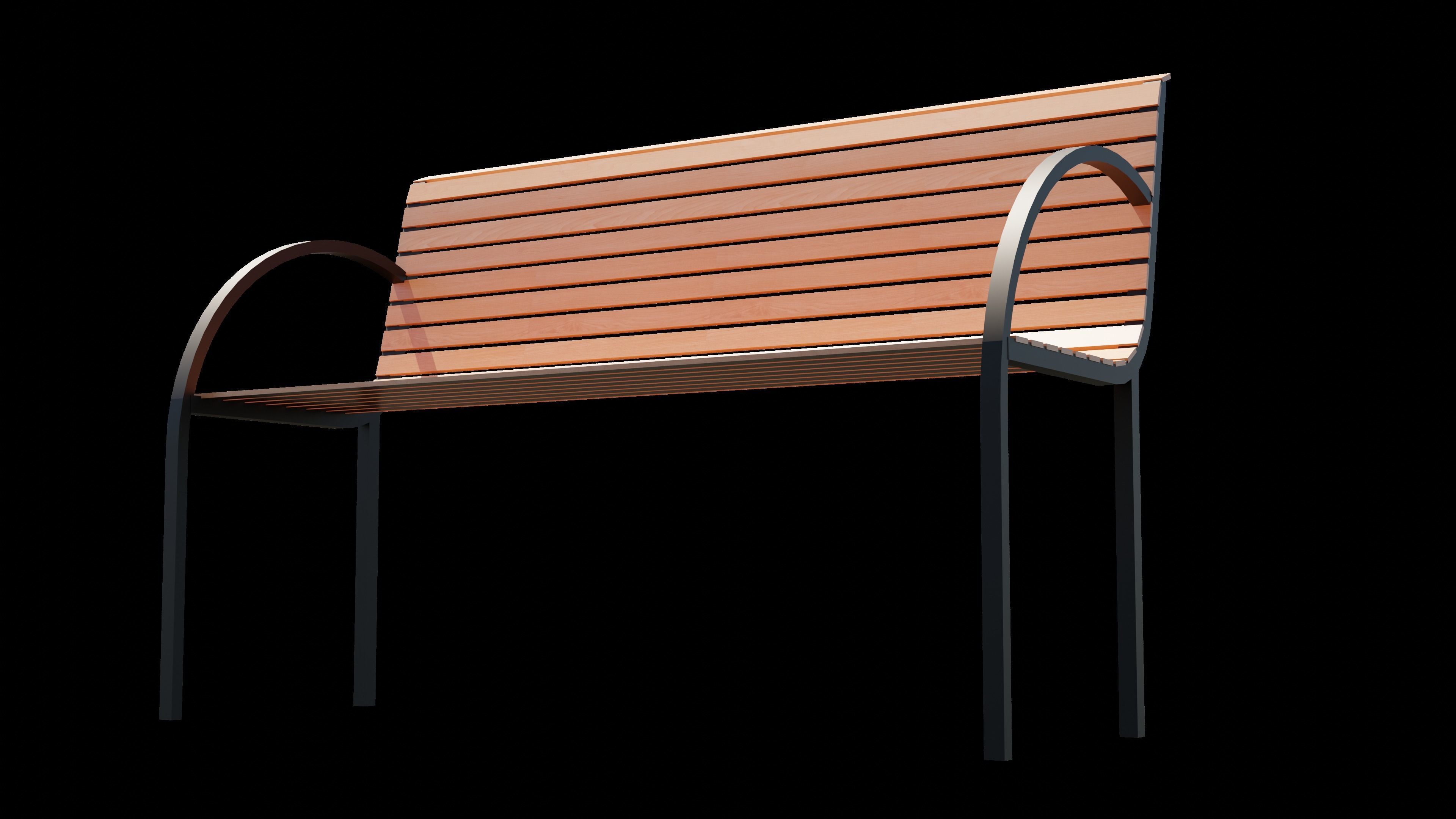 Simple Wood and Metal Bench free VR / AR / low-poly 3D model | CGTrader