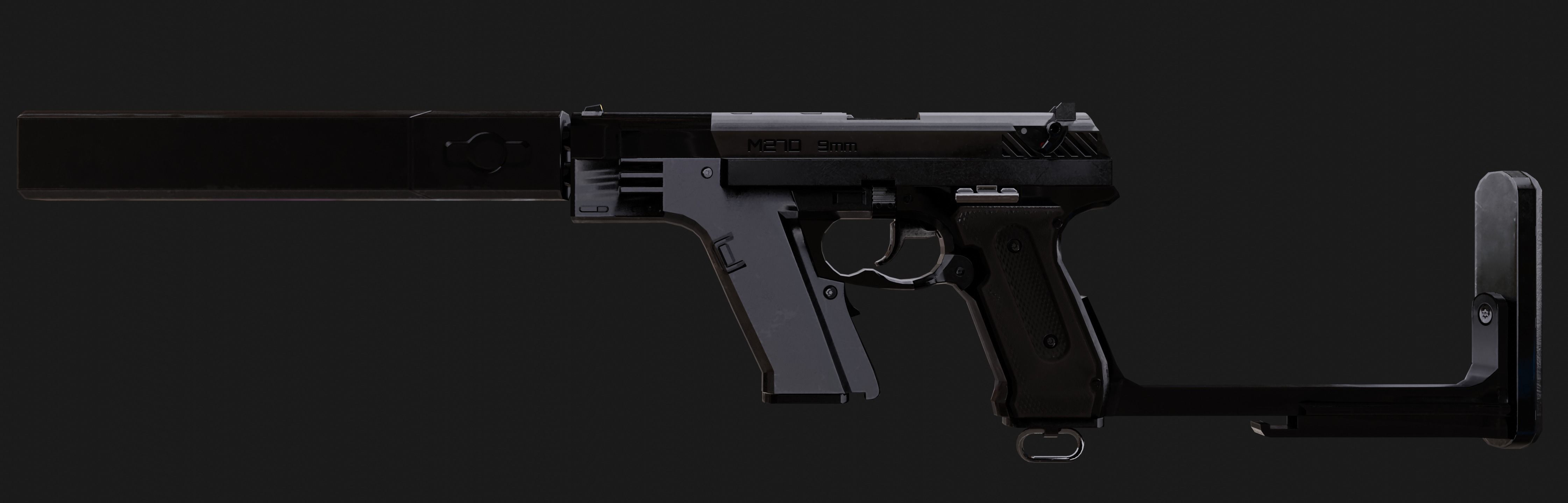 3D model Lowpoly Double Mag Smg 4K PBR Game-ready Model VR / AR / low ...