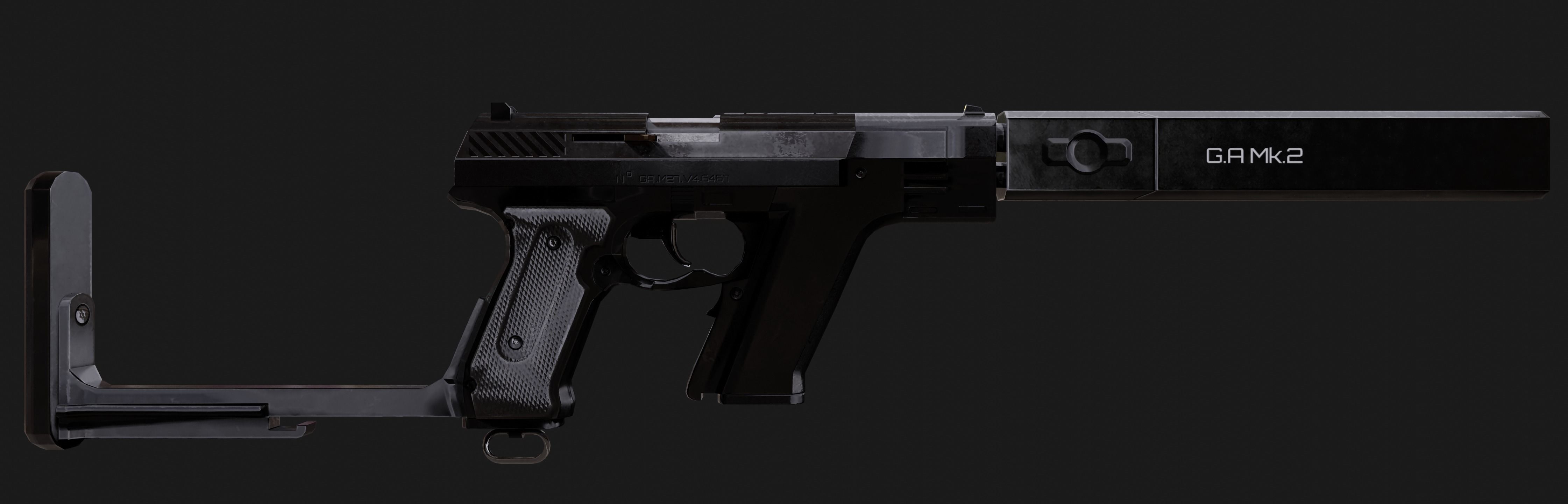 3D model Lowpoly Double Mag Smg 4K PBR Game-ready Model VR / AR / low ...