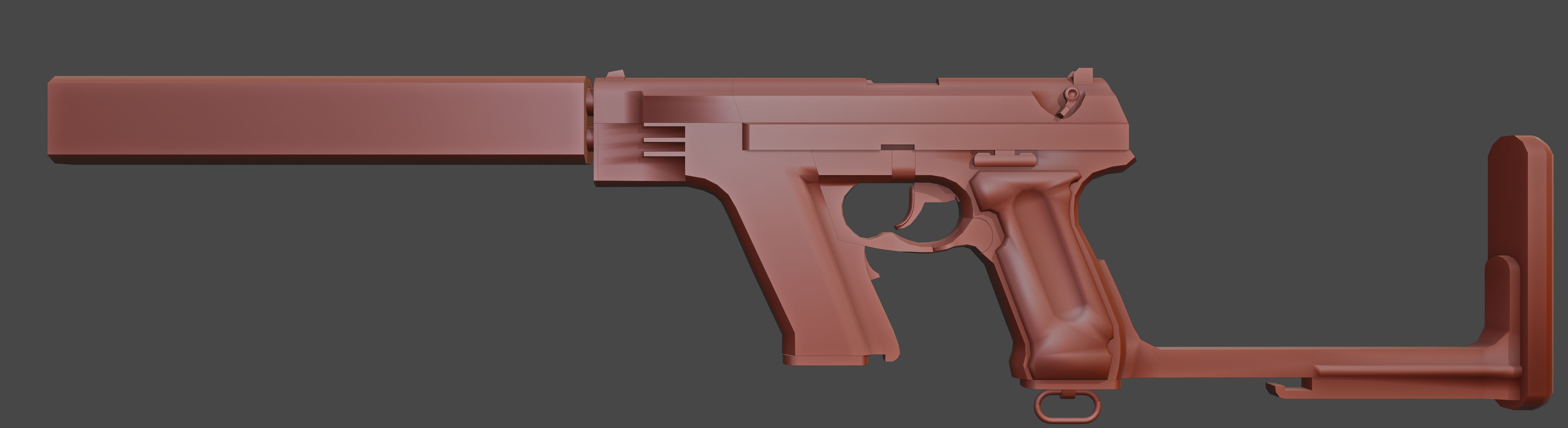 3D model Lowpoly Double Mag Smg 4K PBR Game-ready Model VR / AR / low ...