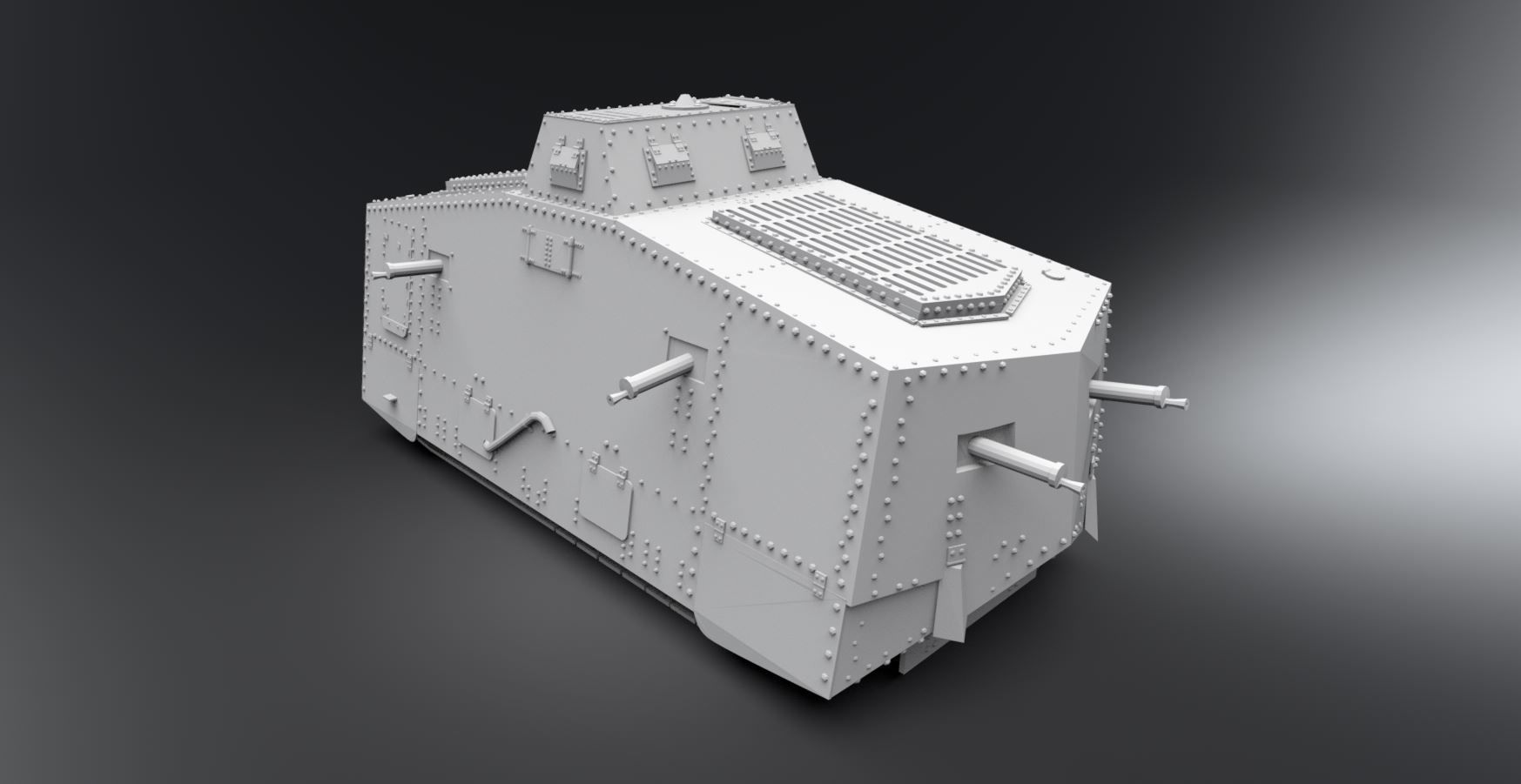 A7V Tank Scale model 3D model 3D printable | CGTrader